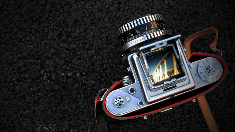 Overhead view of classic camera, Rome, Italy | Windows Spotlight Images