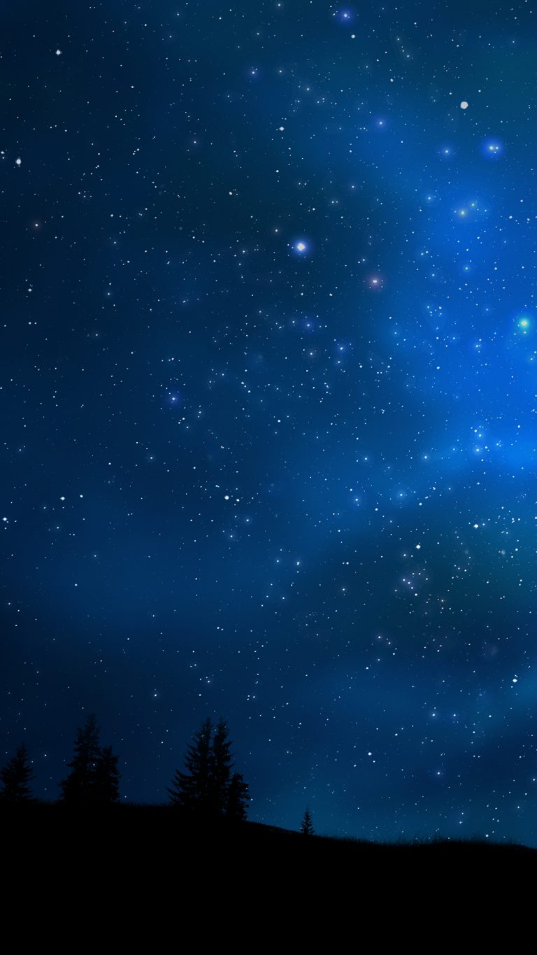 Mountain landscape with pine trees against a night sky | Windows ...