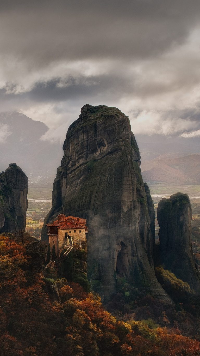 A building by rock formations, Kalampaka, Meteora, Greece | Windows ...