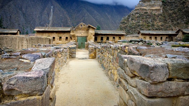 Inside Inca fortress of Ollantaytambo, Sacred Valley, Cusco, Peru ...