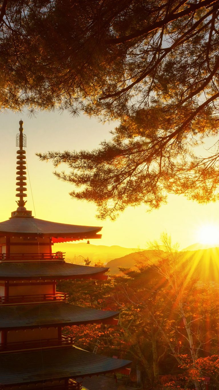 Chureito temple pagoda with mount Fuji in autumn, Japan | Windows ...