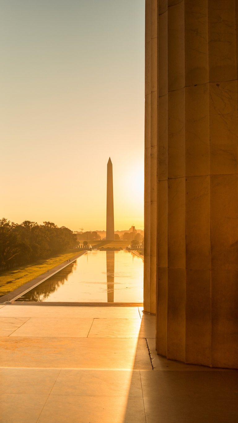 Washington Monument view from the Lincoln Memorial, Washington D.C ...