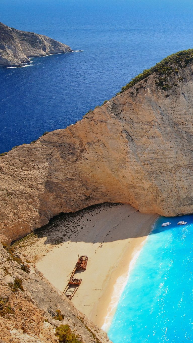 Smugglers Cove and Navagio (Shipwreck) beach, Zakynthos, Greece ...
