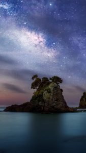 Minokake Rock with the Milky Way, Izu peninsula, Shizuoka, Japan ...