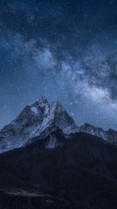 Milky way over Ama Dablam, Dingboche, Sagarmāthā National Park, Nepal ...