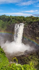 Scenic view of waterfall against sky, Victoria Falls, Zimbabwe ...