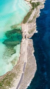 Aerial view of Glass Window Bridge, North Eleuthera, Bahamas | Windows ...