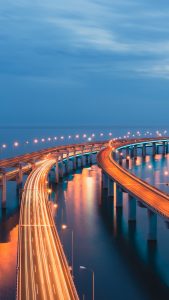 Cross-sea bridge at dusk, Dalian, Liaoning, China | Windows Spotlight ...