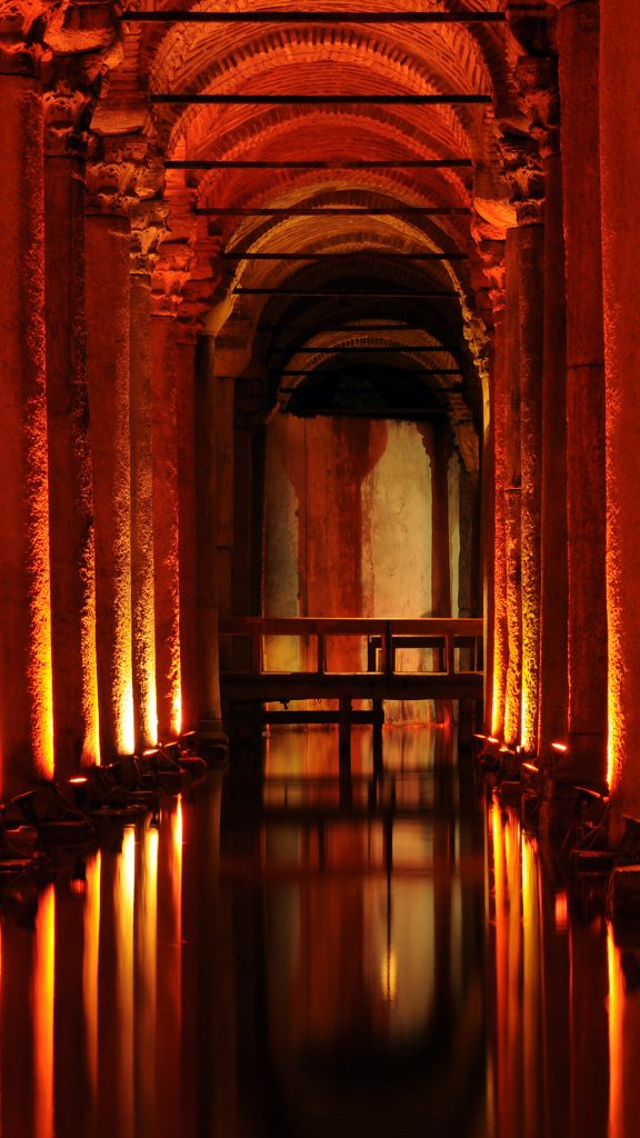 Basilica Cistern underground water, Istanbul, Turkey | Windows ...
